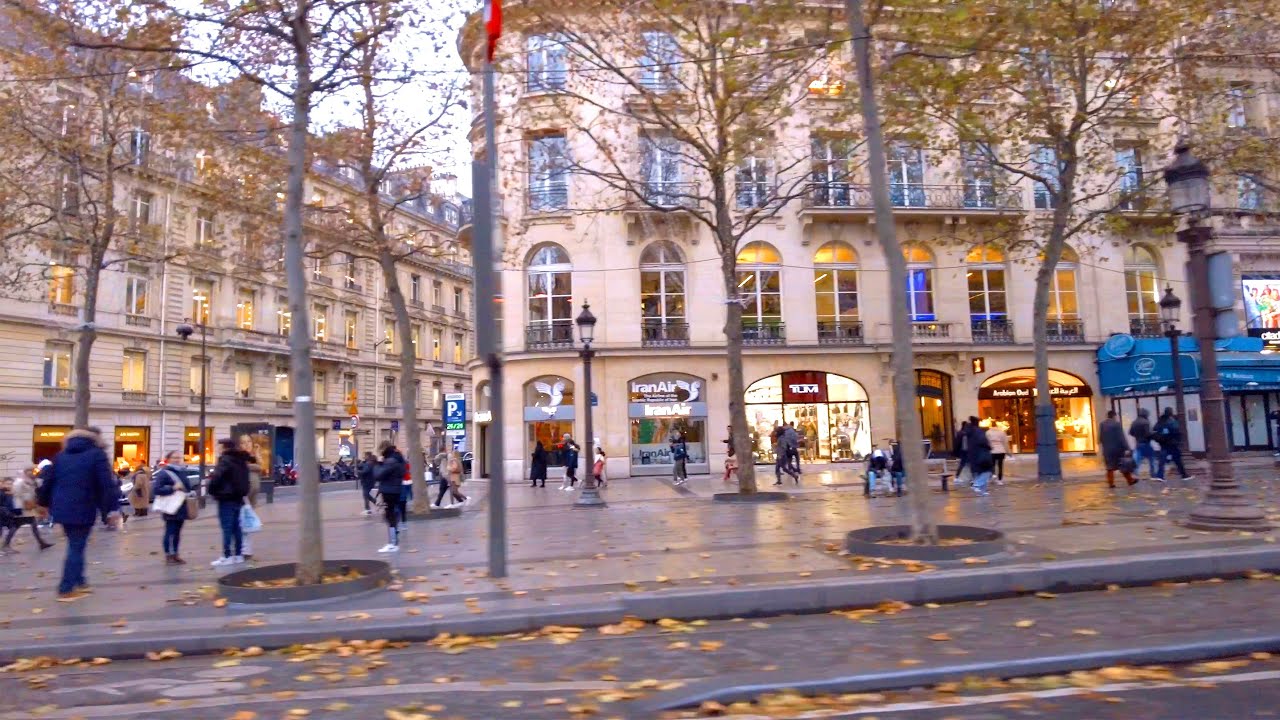 Driving tour on The Avenue des Champs-Élysées in Paris, 4K 60fps - YouTube