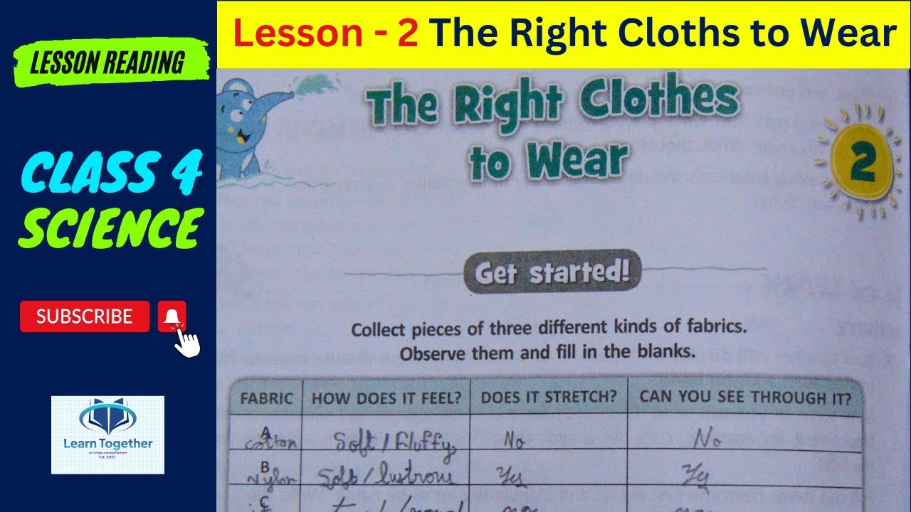 Science || Class 4 || Chapter 2 || The Right Clothes to Wear - YouTube