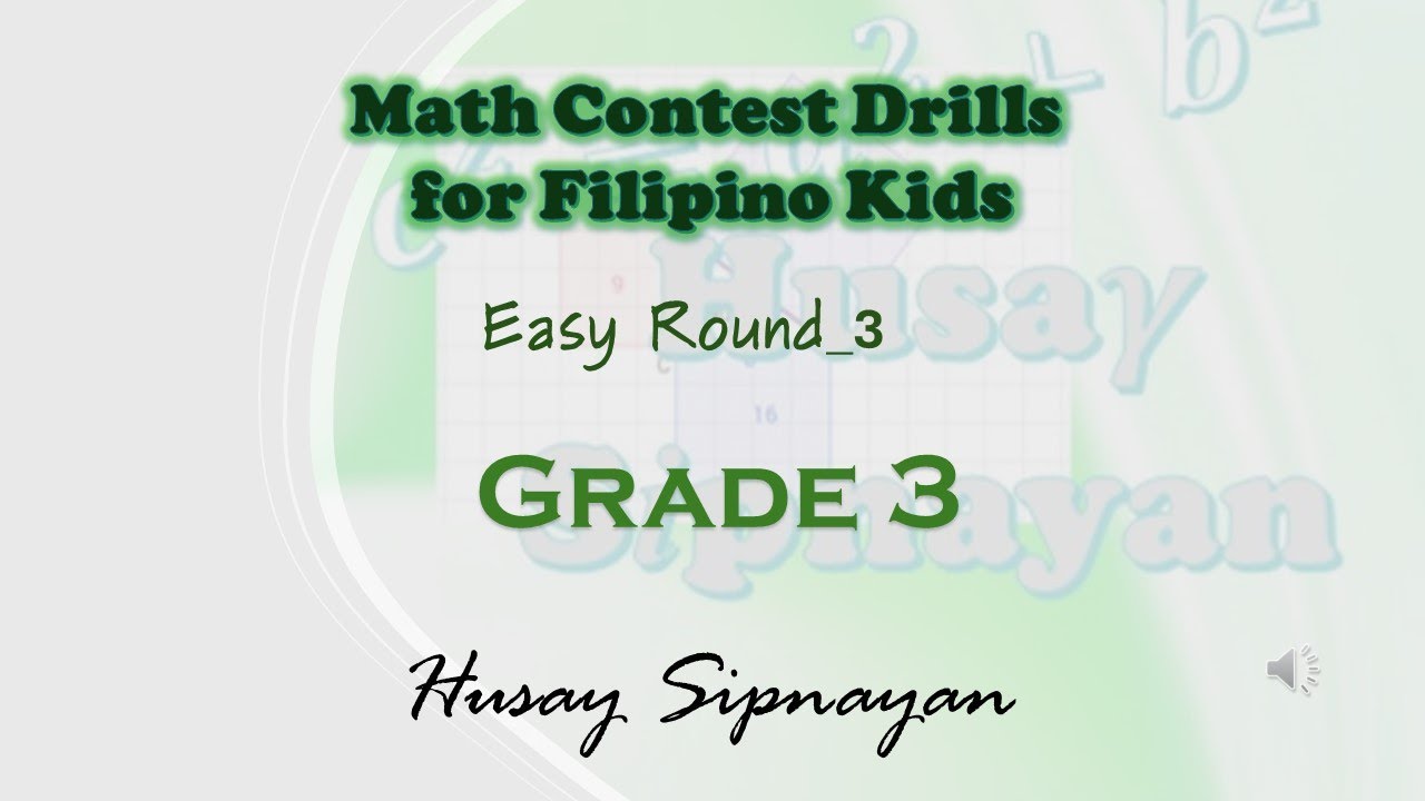 Math Contest Drills for Filipino Kids Easy Round Grade 3 Set 3 - YouTube