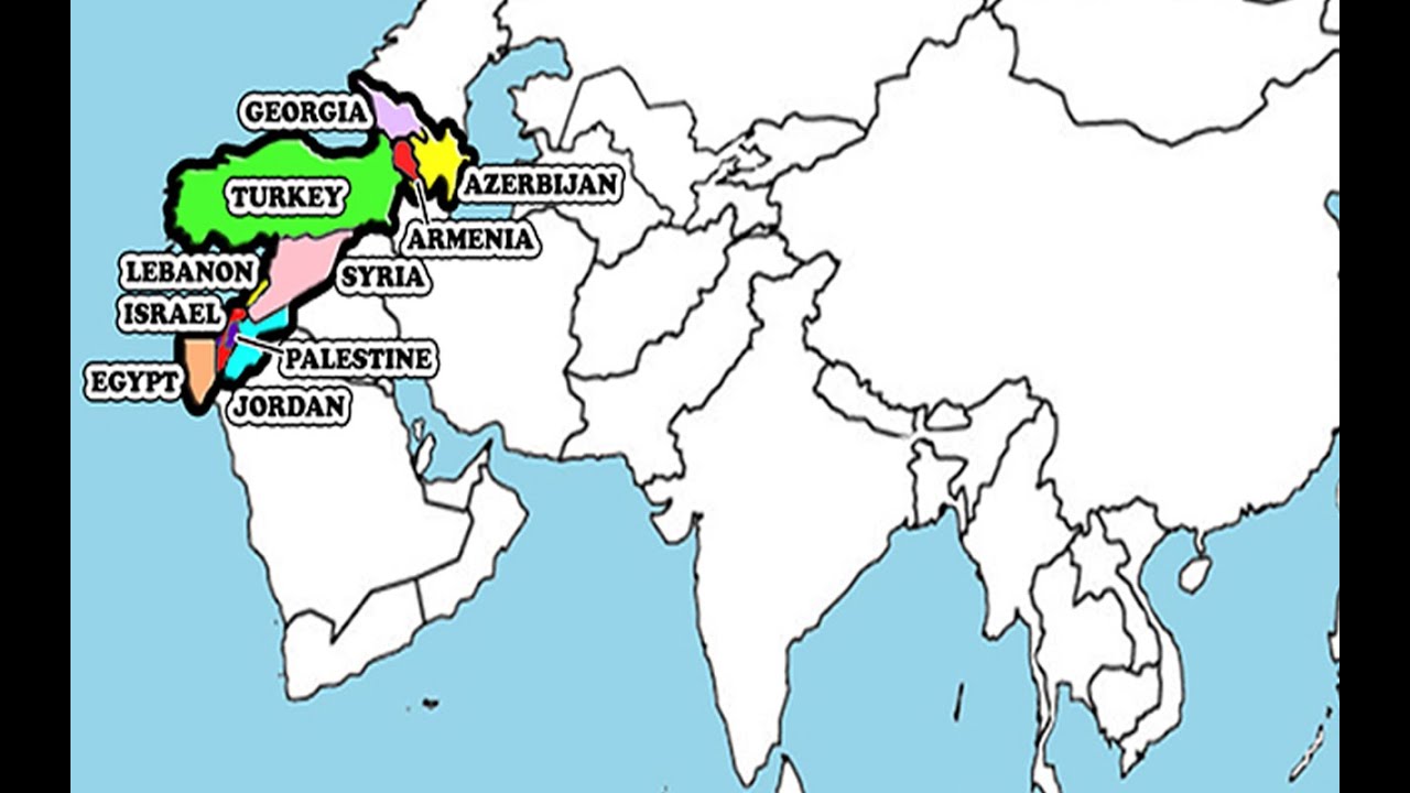Asia, Caucuses/Levant - Rap the Map to learn the countries & capitals ...
