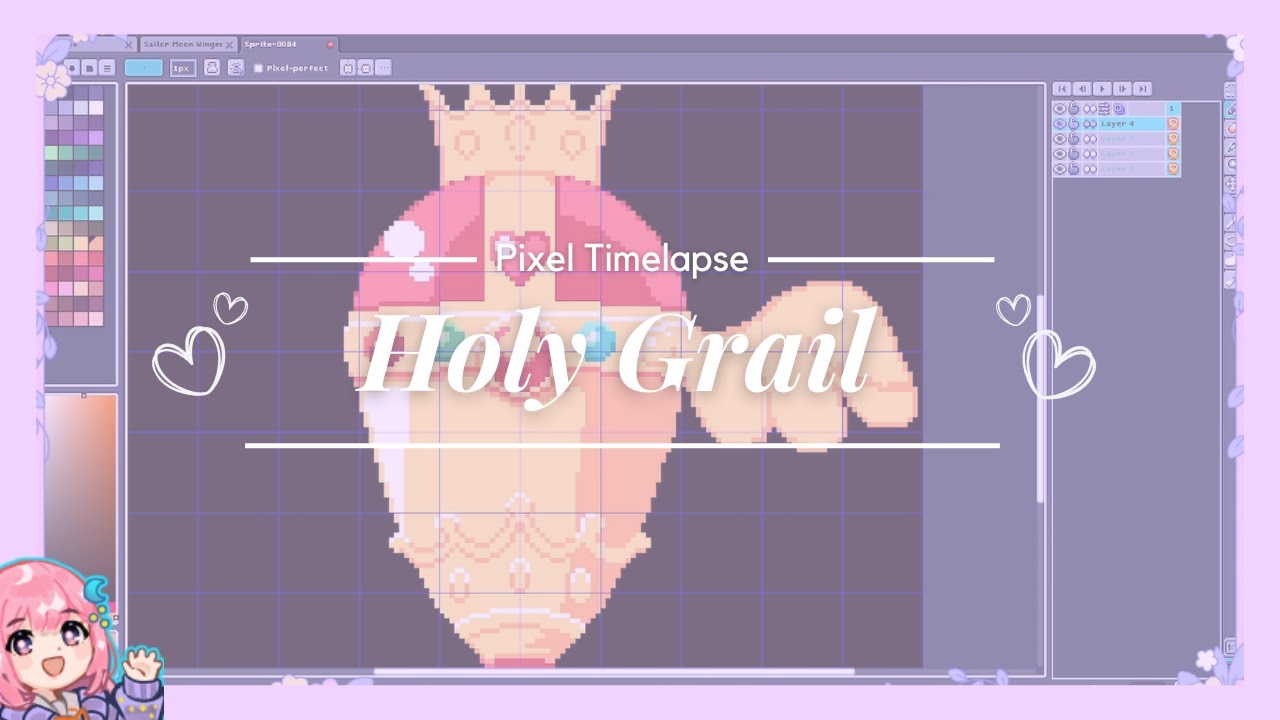 Sailor Moon Holy Grail Pixel art Timelapse - YouTube