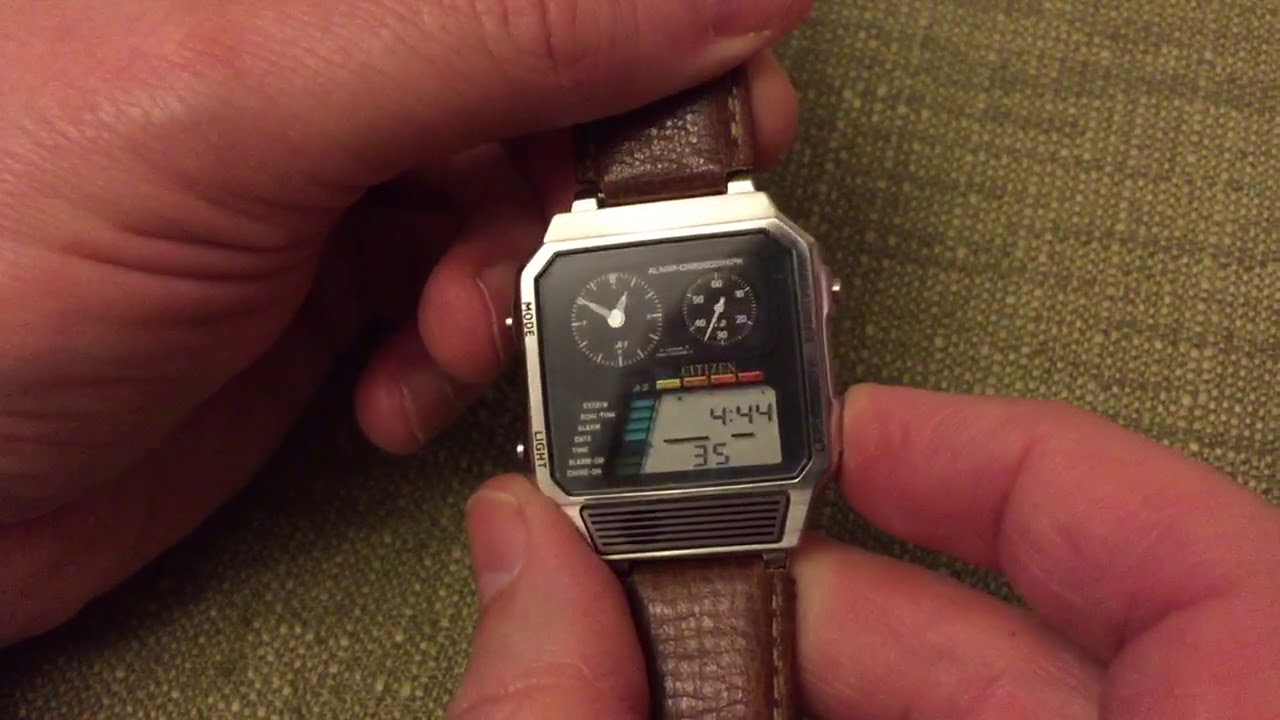 Rare Citizen ANA-DIGI TEMP adjusting analog time - YouTube