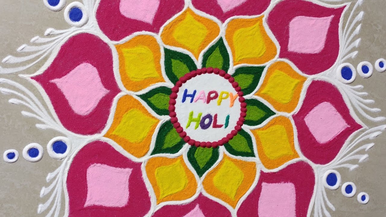 Holi rangoli designs | Beautiful rangoli for Holi - YouTube