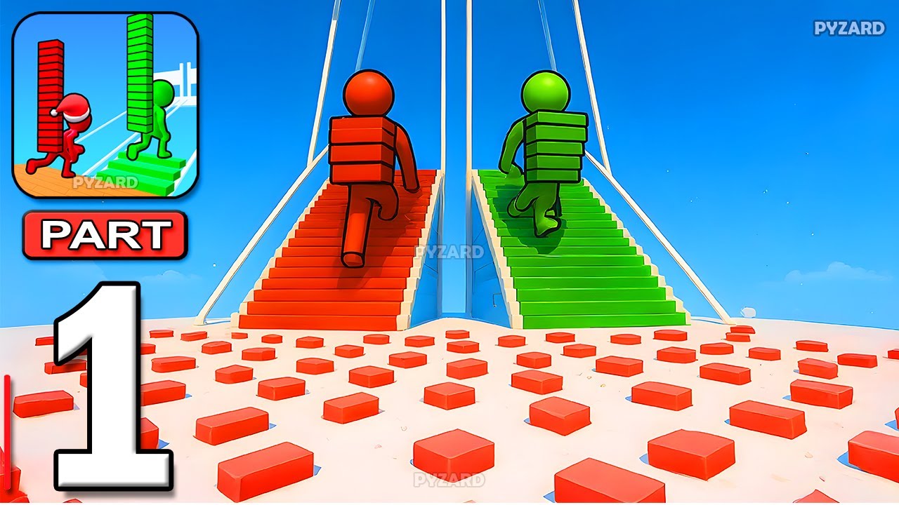Bridge Race - Gameplay Walkthrough Part 1 - Stickman Stack Bridge Race ...