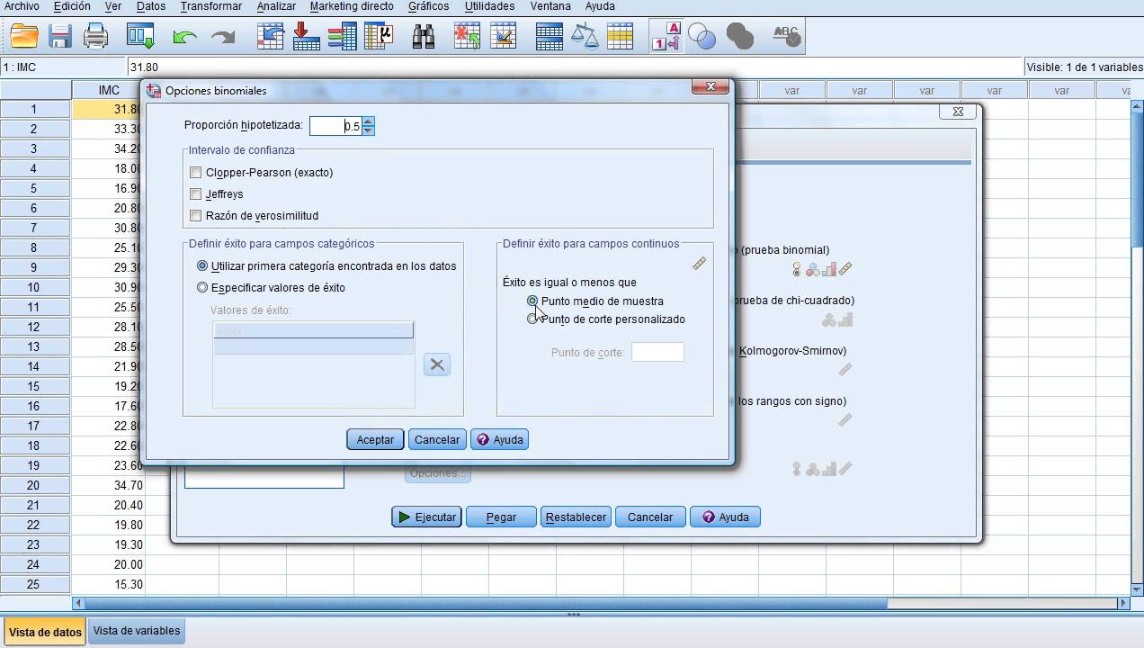 Prueba de signos - mediana variables cuantitativas - YouTube