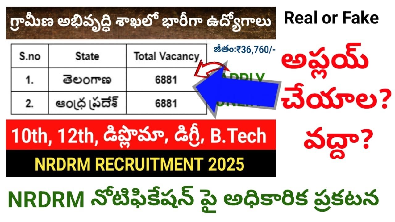 NRDRM Notification Real or Fake explained || NRDRM Recruitment in andhra pradesh and telangana ...