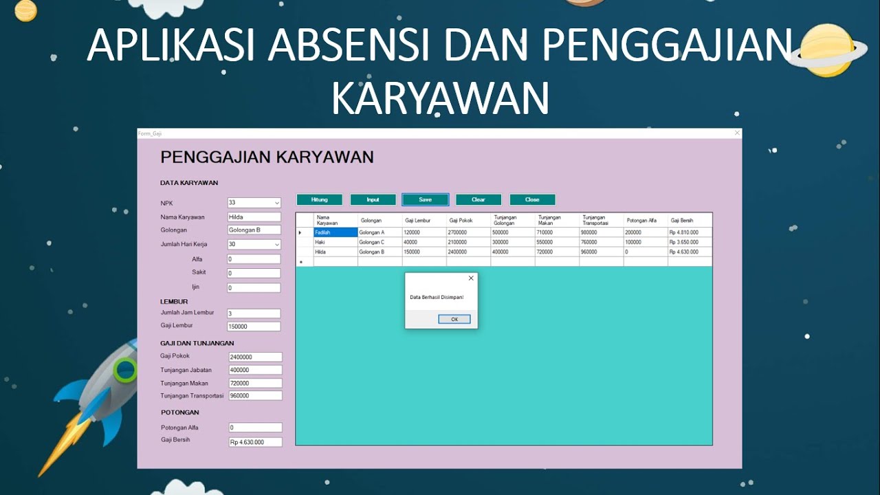 TUGAS BESAR PEMROGRAMAN VISUAL || ABSENSI DAN PENGGAJIAN KARYAWAN ...