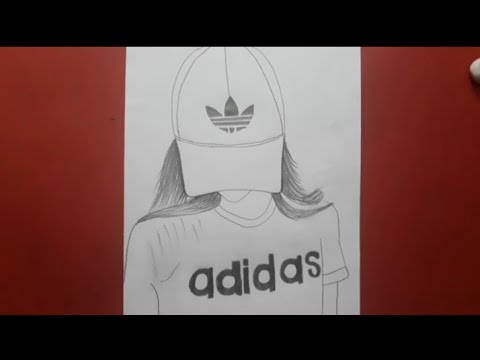 Adidas Şapkalı Güzel Kız Çizimi _ Adidas Tsirt Kad