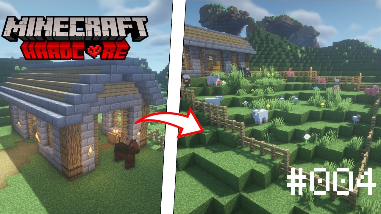 Ich baue eine SCHEUNE für viele TIERE in Minecarft Hardcore - Minecraft Hardcore (#004) - YouTube