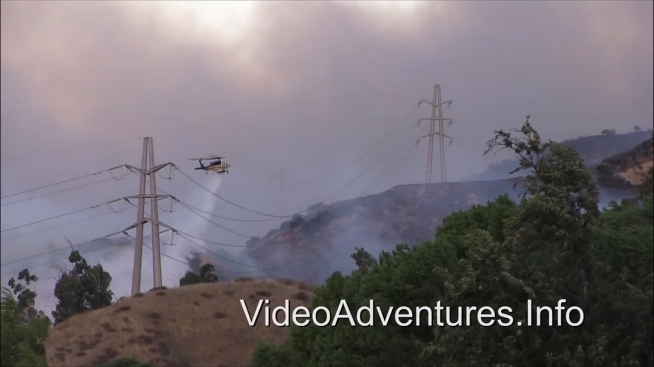 Power Line Fires -- Fire Attack Helicopters Save Sylmar, Can't Stop The ...
