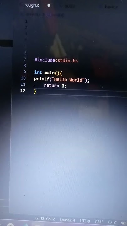 First Program In C Hello World π Trending Shorts Coding C Code Codinglife Youtube