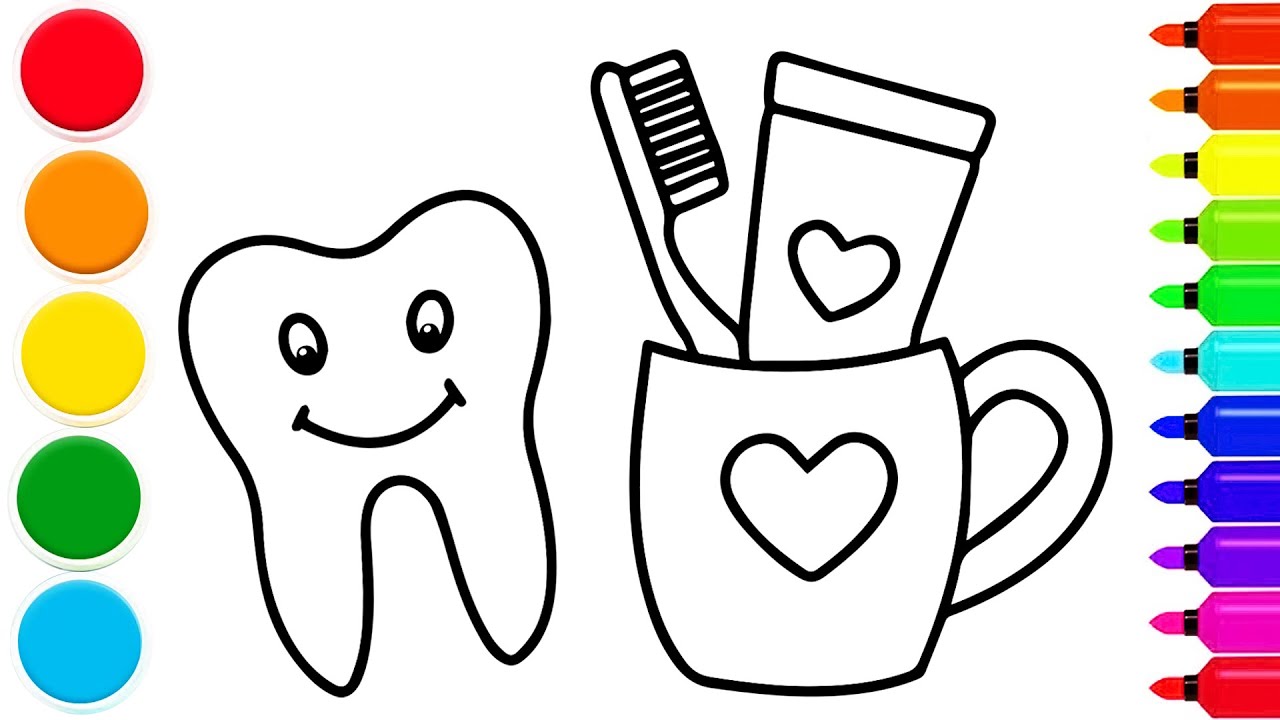 How to Draw a Dental Care Set | Step by Step - YouTube