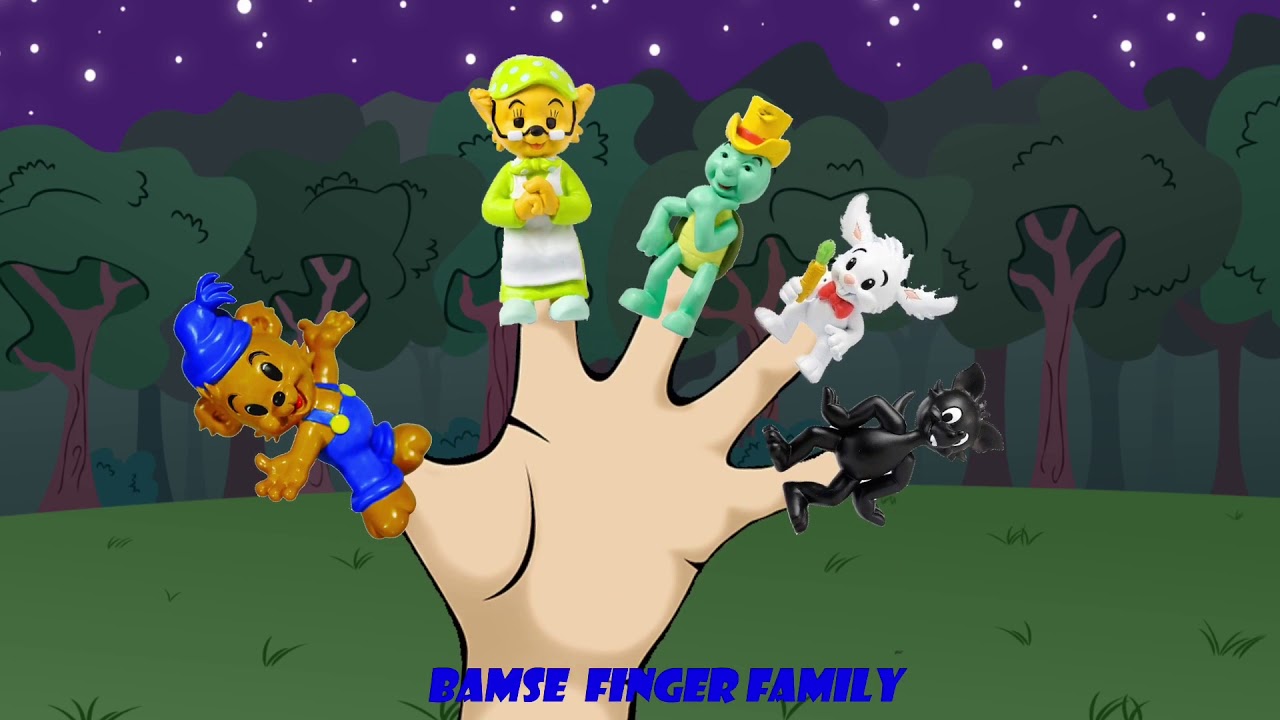 Bamse leker på engelska med låten Finger Family! Jätte roligt video för ...