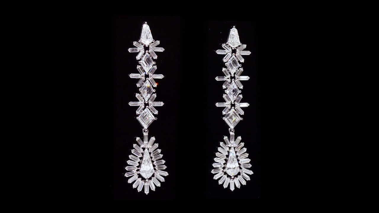 Shlomo Bichachi MIX KITE Shape BV EMR Diamond EARRINGS - YouTube