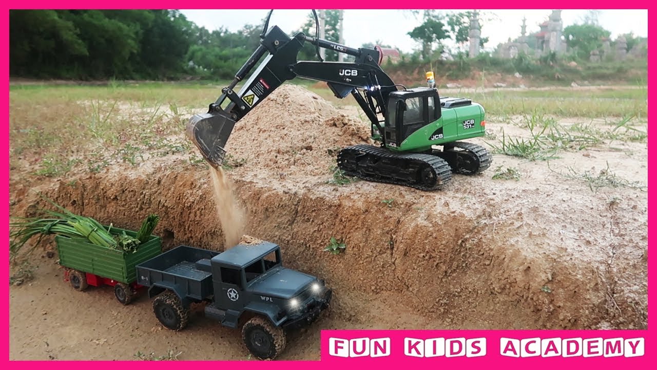Toys for Kids - Excavator JCB, CAT Wheel Loader and Military Trucks for ...