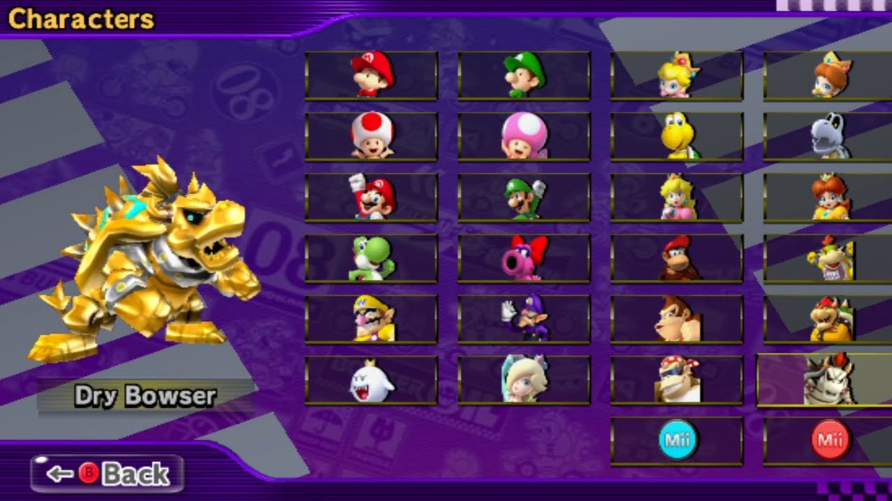Mario Kart Wii Deluxe v6.0 Purple Edition - All Characters - YouTube