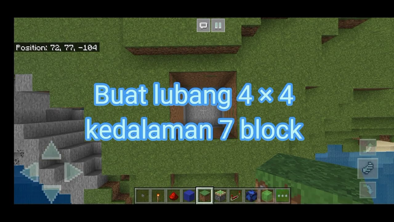 Cara membuat ruangan rahasia bawah tanah di minecraft pe - YouTube