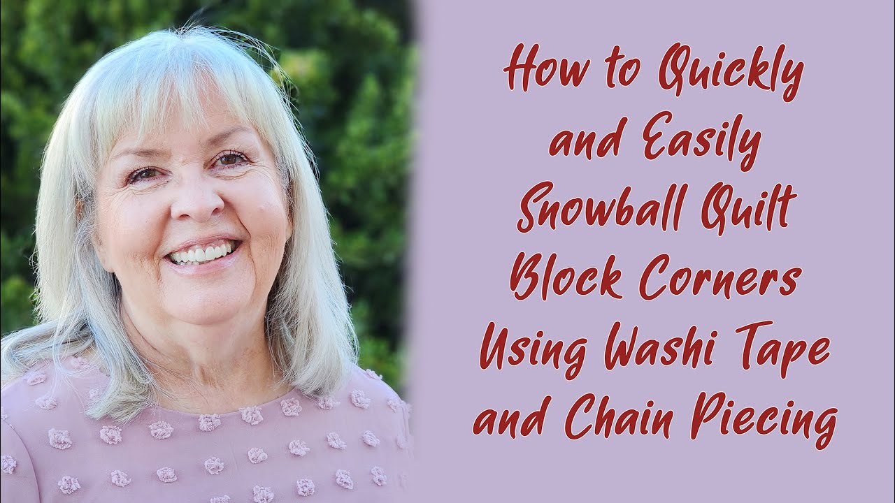 How to Quickly and Easily Snowball Quilt Block Corners Using Washi Tape and Chain Piecing - YouTube