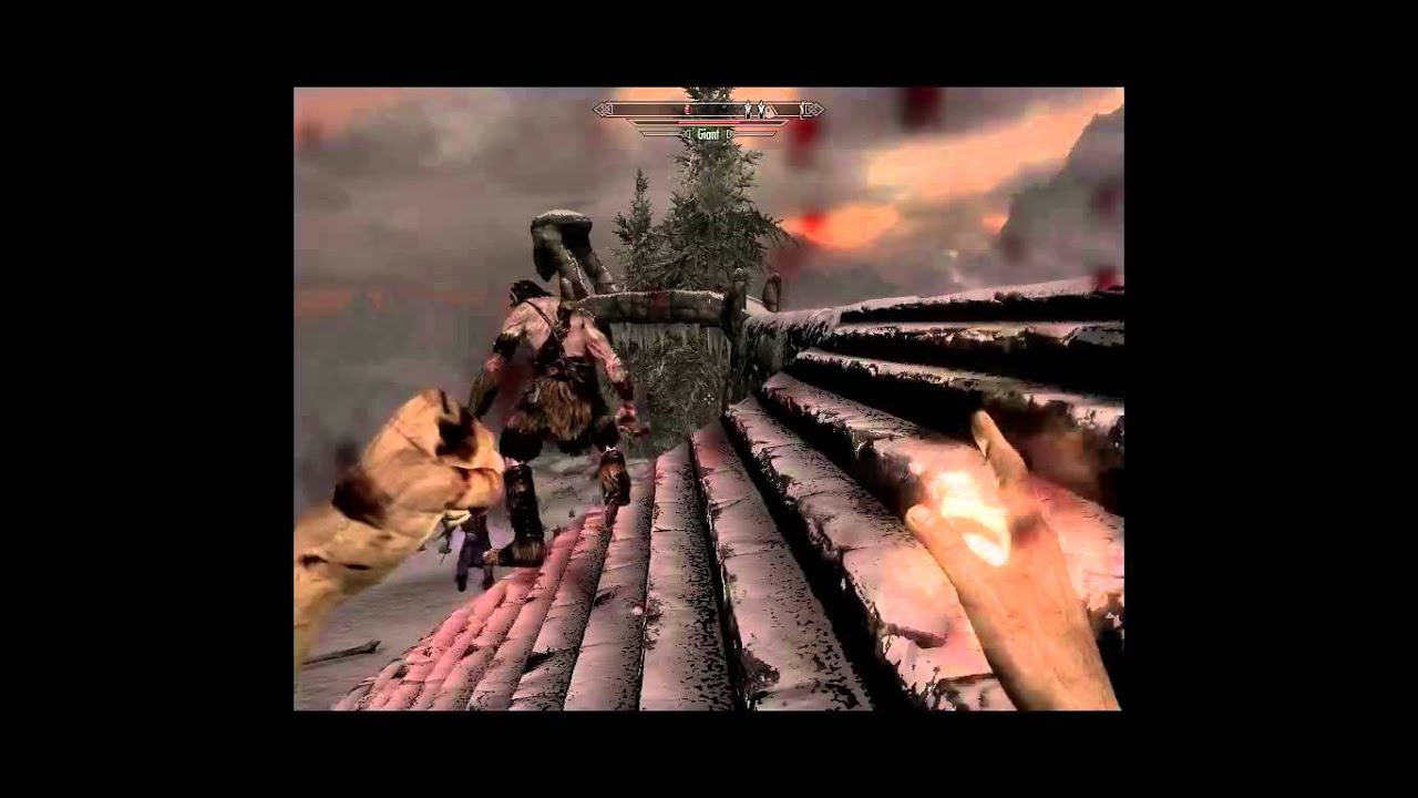 Skyrim Dead thrall nightmaster vampire fighting giant and fornsworn ...