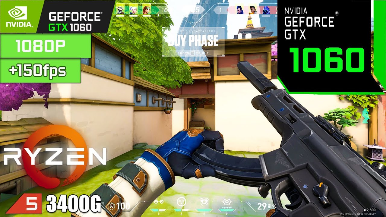 Valorant : GTX 1060 6GB x Ryzen 5 3400g l +150 FPS Ultra Graphics - YouTube