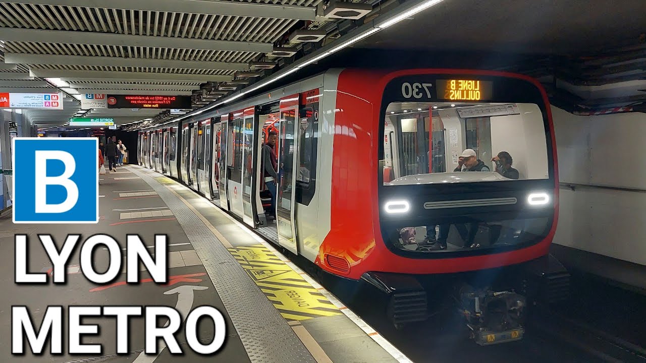 [4K] (Cab Ride) 🇨🇵 Line B of the Lyon Metro from Charpennes to Place ...