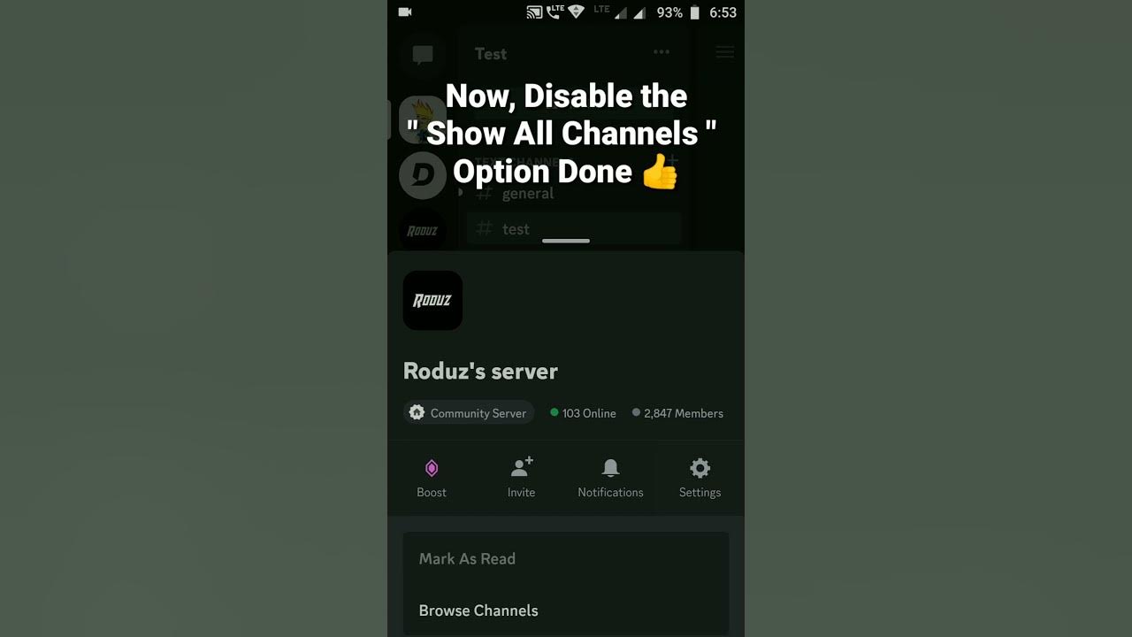 How to disable Show All Channels of a Server in Discord Mobile #roduz #discord #howto #how # ...
