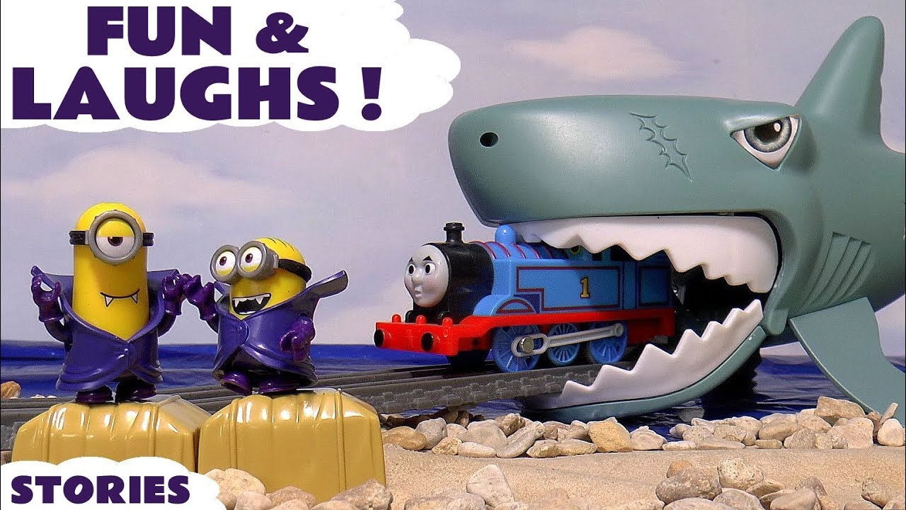 Minions Toys and Thomas Train Stories at Halloween - YouTube