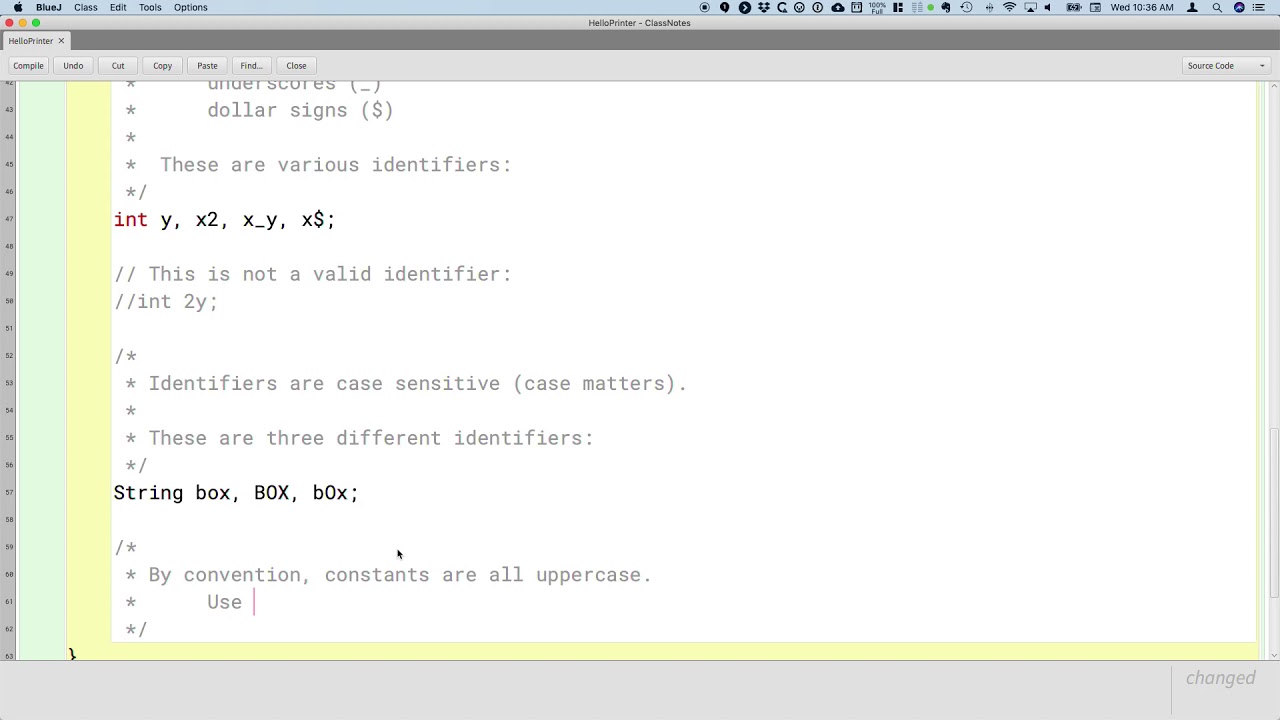 Apcsa Objects 0102 Identifiers Youtube