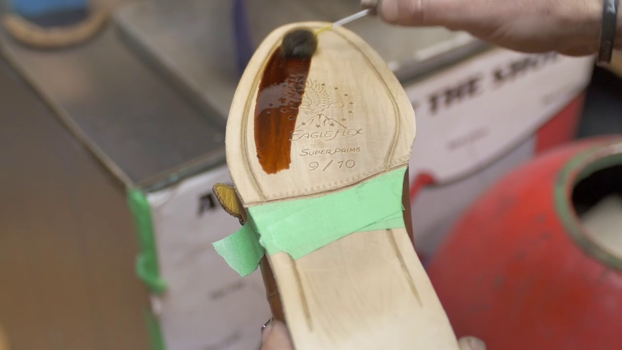 Resoling dress shoes with improv. - YouTube
