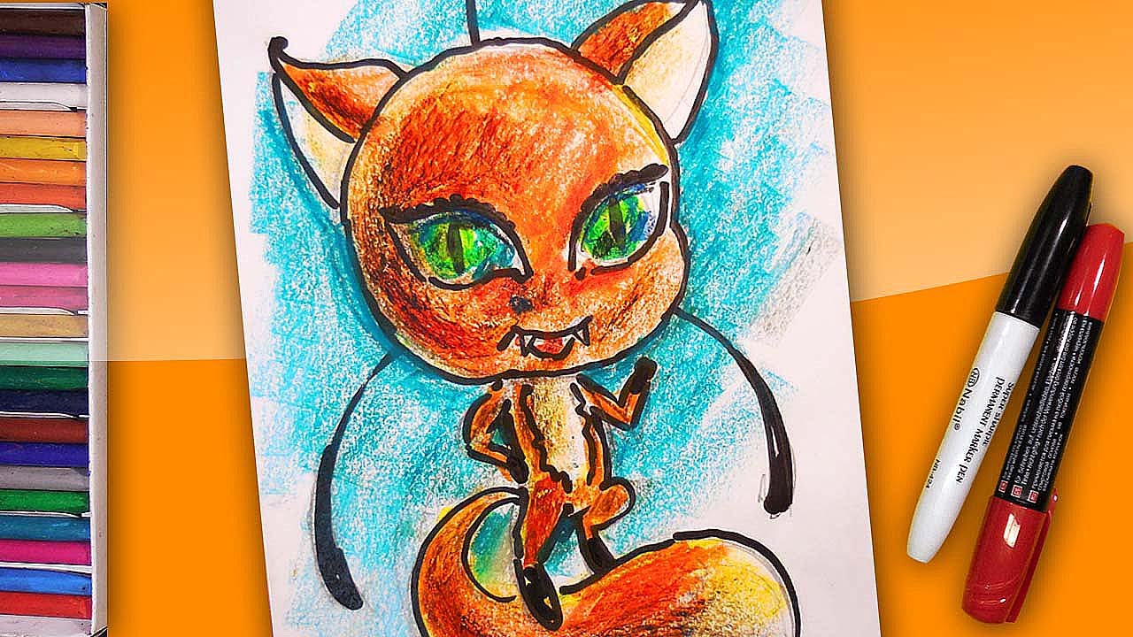 MIRACULOUS LADYBUG Drawing / How to draw Kwami Volpina / Art for Kids ...