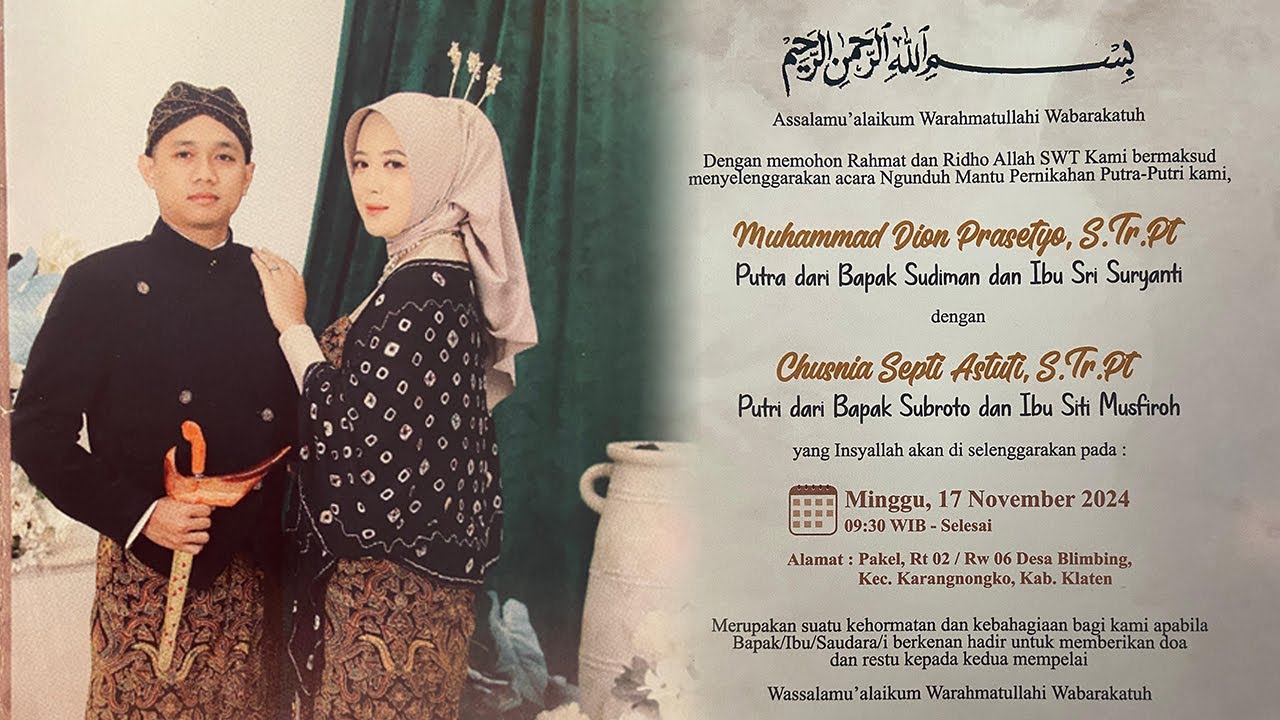 Live Resepsi Pernikahan Muhammad Dion Prasetyo & Chusnia Septi Astuti. Blimbing Karangnongko ...