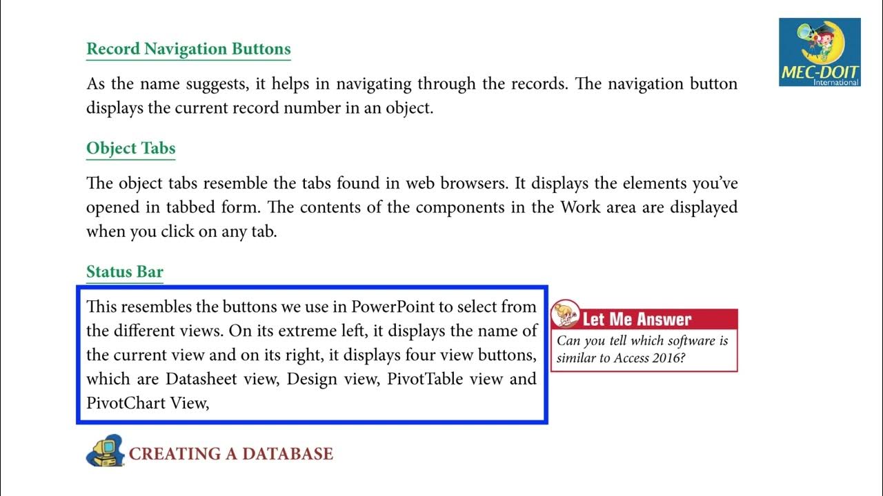 Mec-Doit Computer Class 8 Chapter - 2 Log on To Access - YouTube