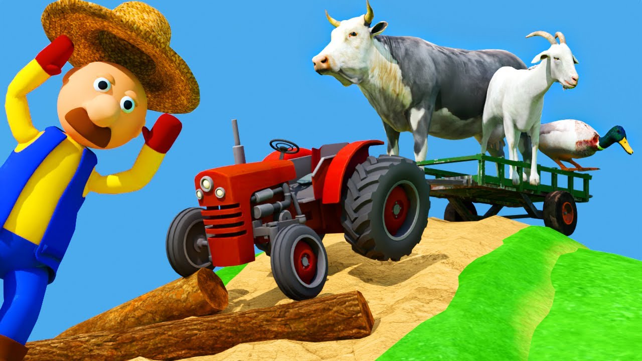 Trucks for kids build a farm - construction vehicles for toddlers - YouTube