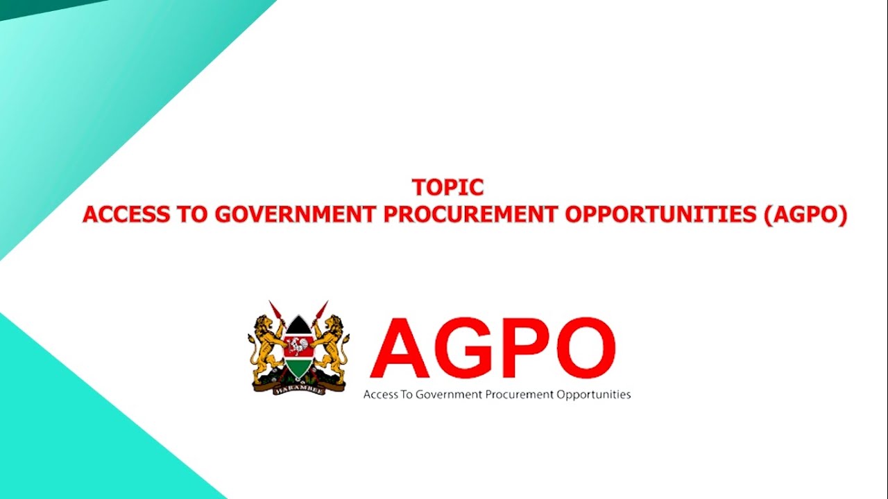 ACCESS TO GOVERNMENT PROCUREMENT OPPORTUNITIES AGPO - YouTube