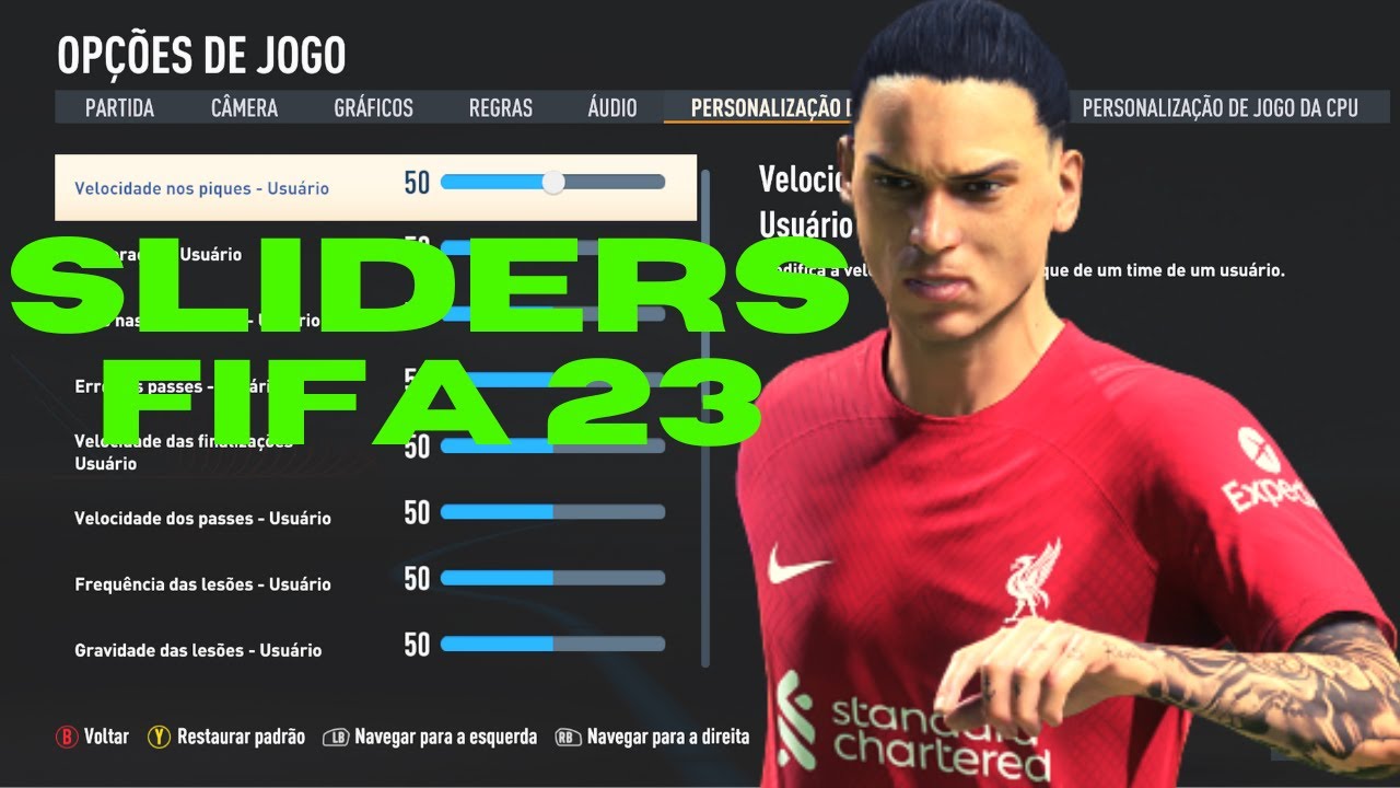 CONFIGURAÇÃO DE SLIDERS FIFA 23! SLIDER REALISTA #fifa23 - YouTube