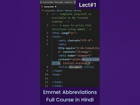Emmet Abbreviation | Fast Html | lect # 1 | #youtubeshorts #shorts #html - YouTube
