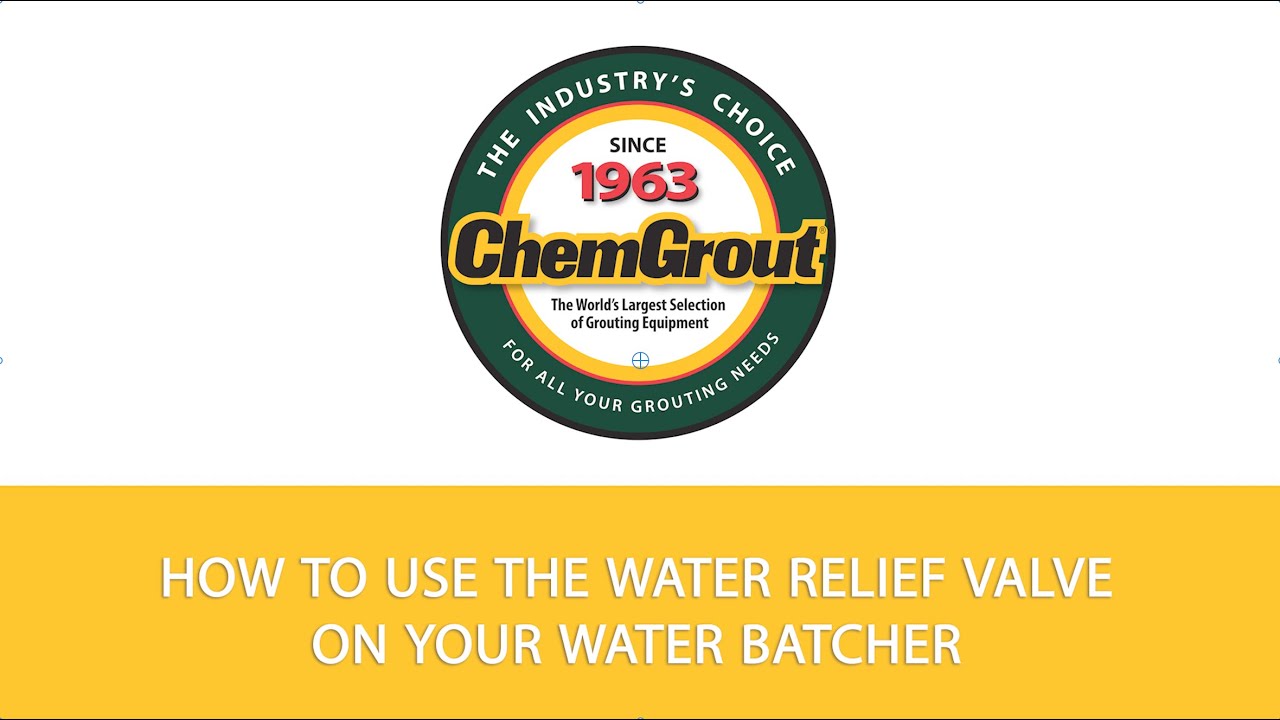 @chemgrout Training: Water Relief Valve on Water-Batcher - YouTube