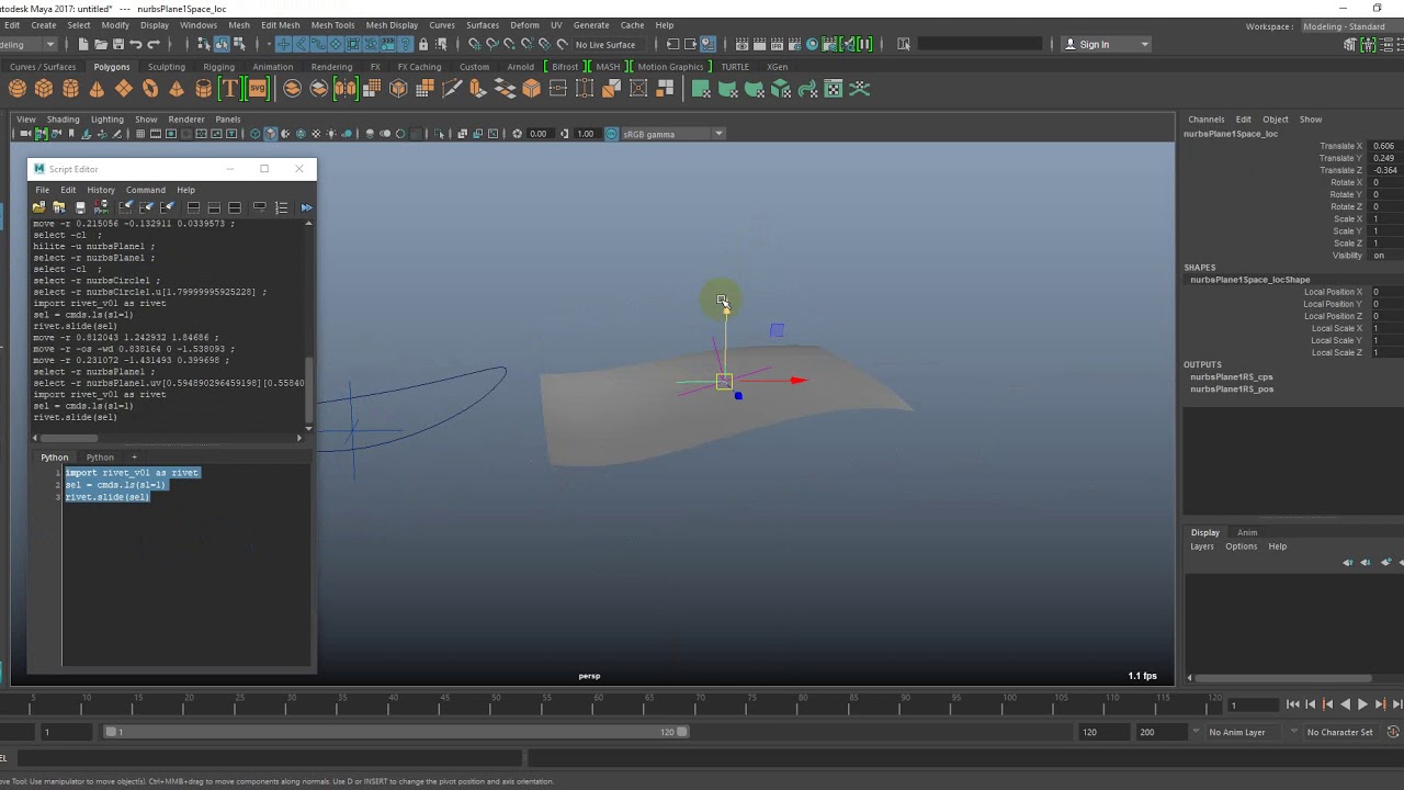 Maya Rivet Slide On Surface - YouTube