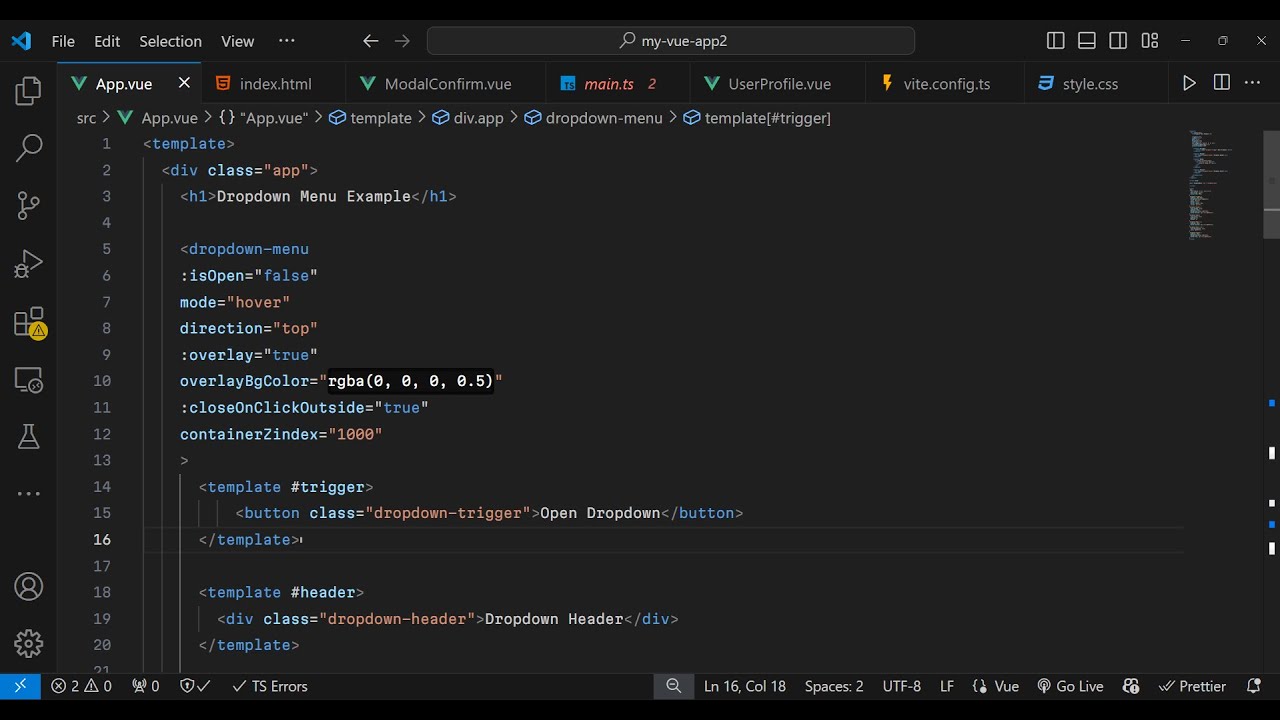 Vuejs 3 V Dropdown Menu Example To Build Dropdown Menu With Items 5458