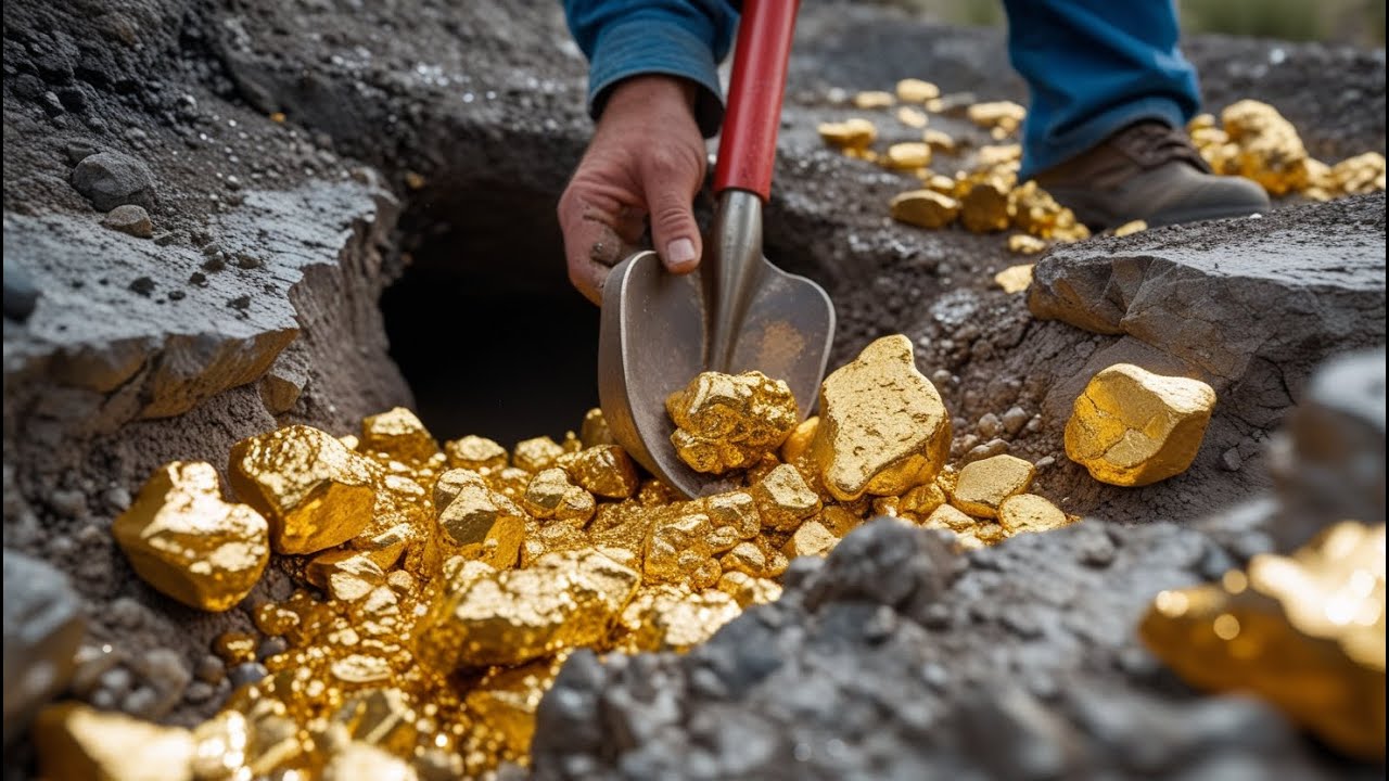 Gold Rush! Finding & Digging up for Gold Treasure worth million dollar ...