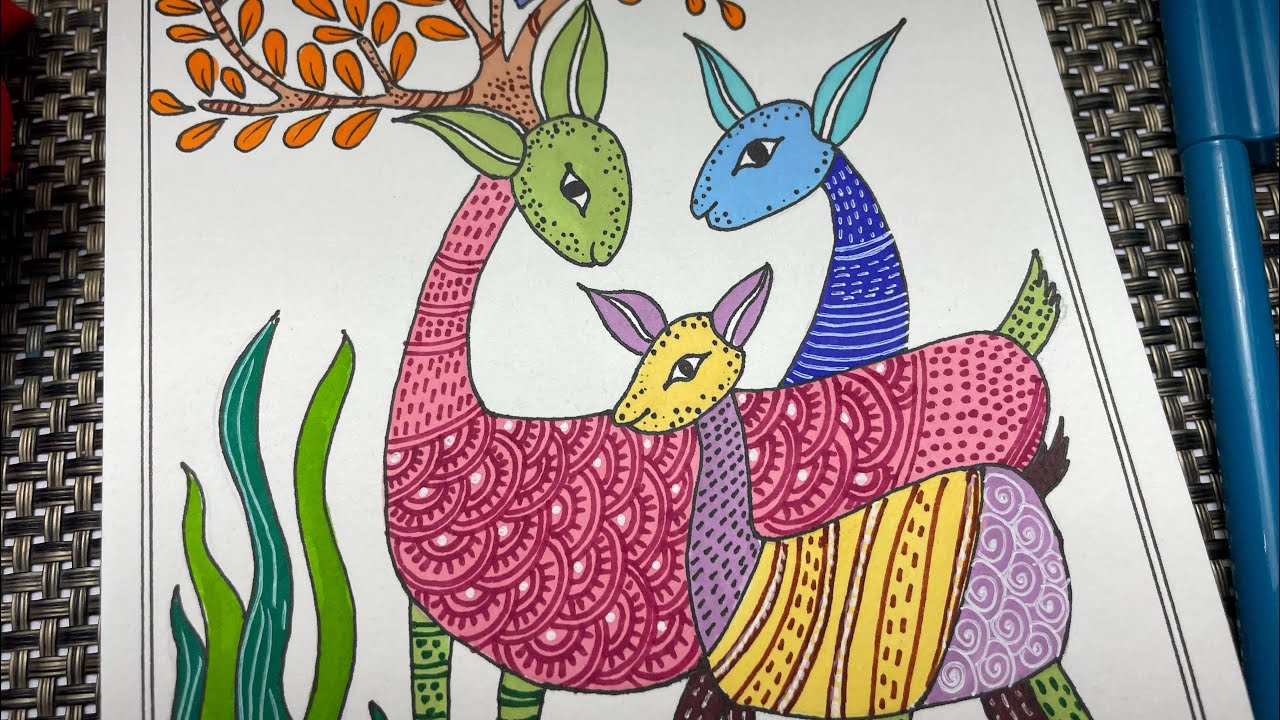 Gond Art Painting Tutorial || how to draw GOND ART for beginners ...