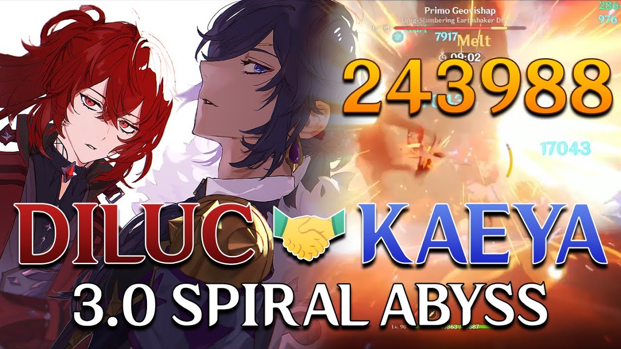 Diluc C6 & Kaeya C4 MELT away 3.0 Spiral Abyss Floor 12 (9 stars ...