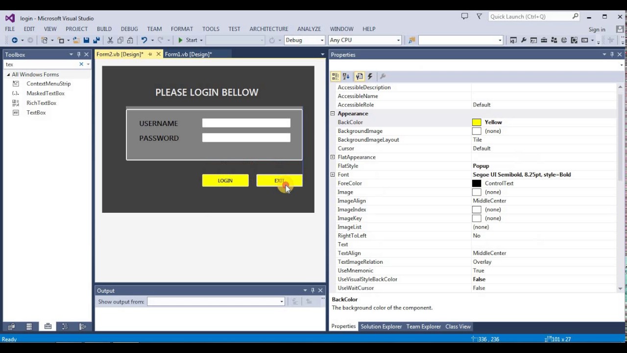How to design a cool login - VB - YouTube