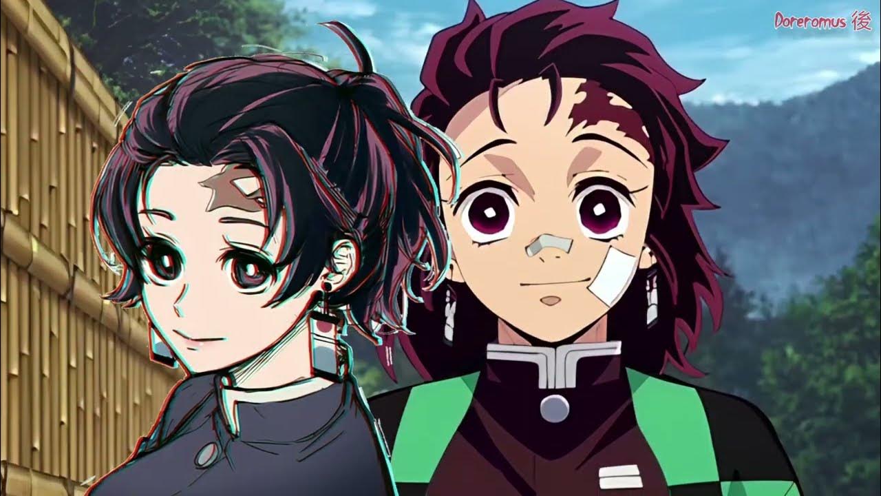 TANJIRO si fuera MUJER - YouTube