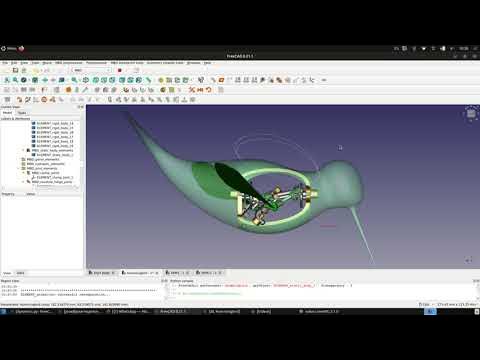 FreeCAD + OndselSolver hummingbird kinematics - YouTube