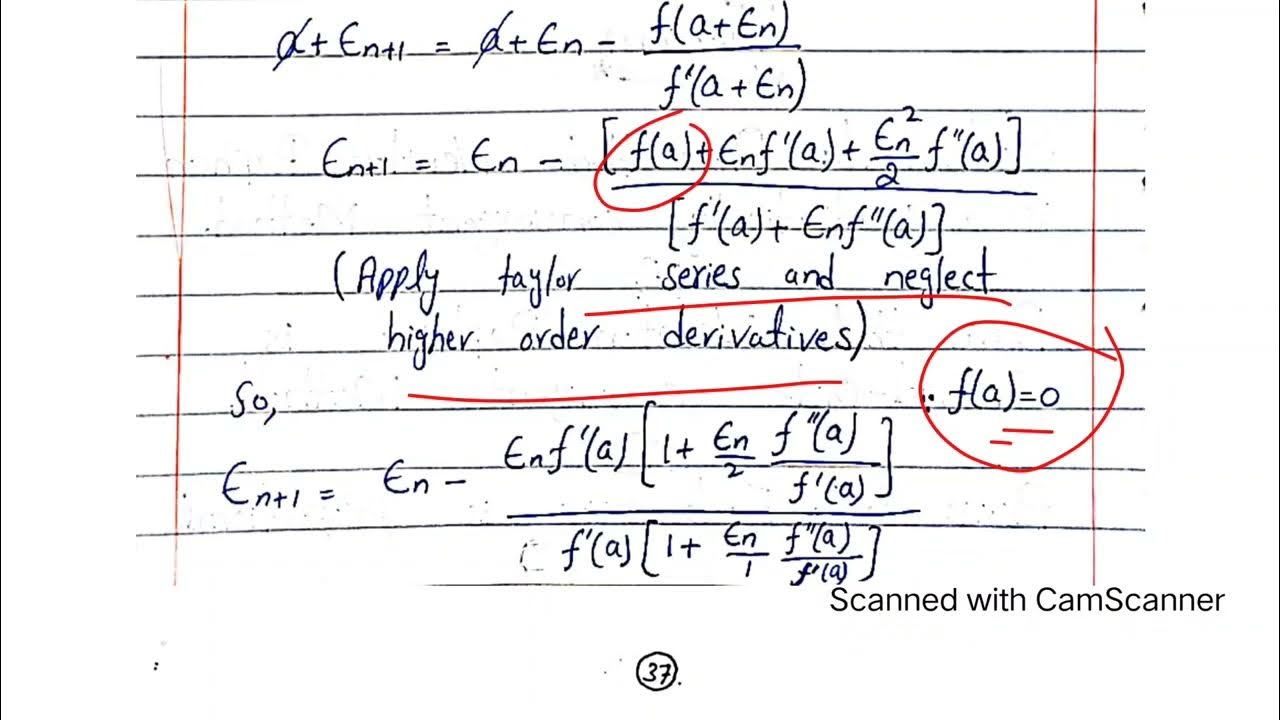 Newton Raphson Method is Quadratically convergent | 2nd Order Convergent Method | Numerical ...