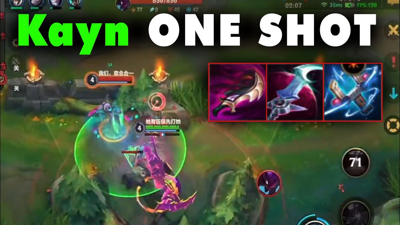 Kayn Wild Rift Tốc chiến China | 4 Gameplay Kayn One Shot super Carry ...