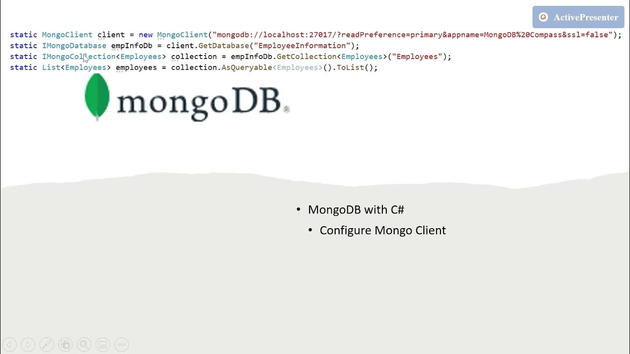 Configure mongoClient from C# with 4 simple steps || mongoDB and C# ...