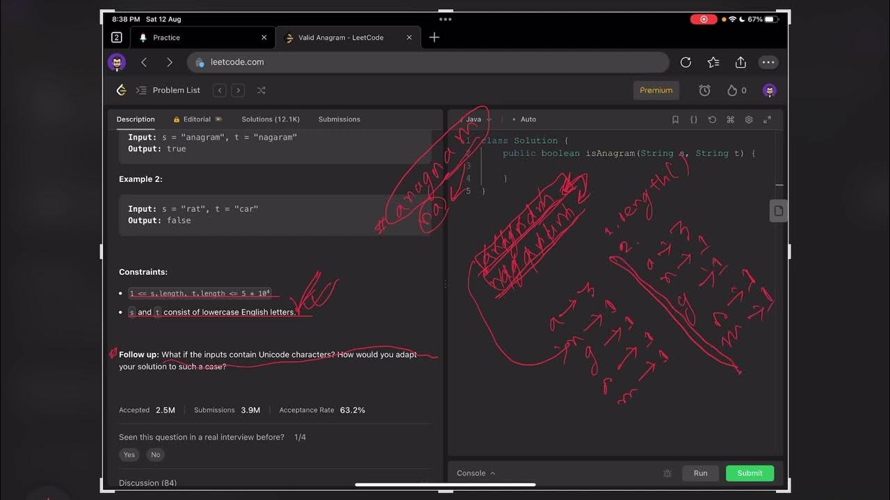 Solving LeetCode Problem 242: Valid Anagram | Bangla Explanation and Solution - YouTube