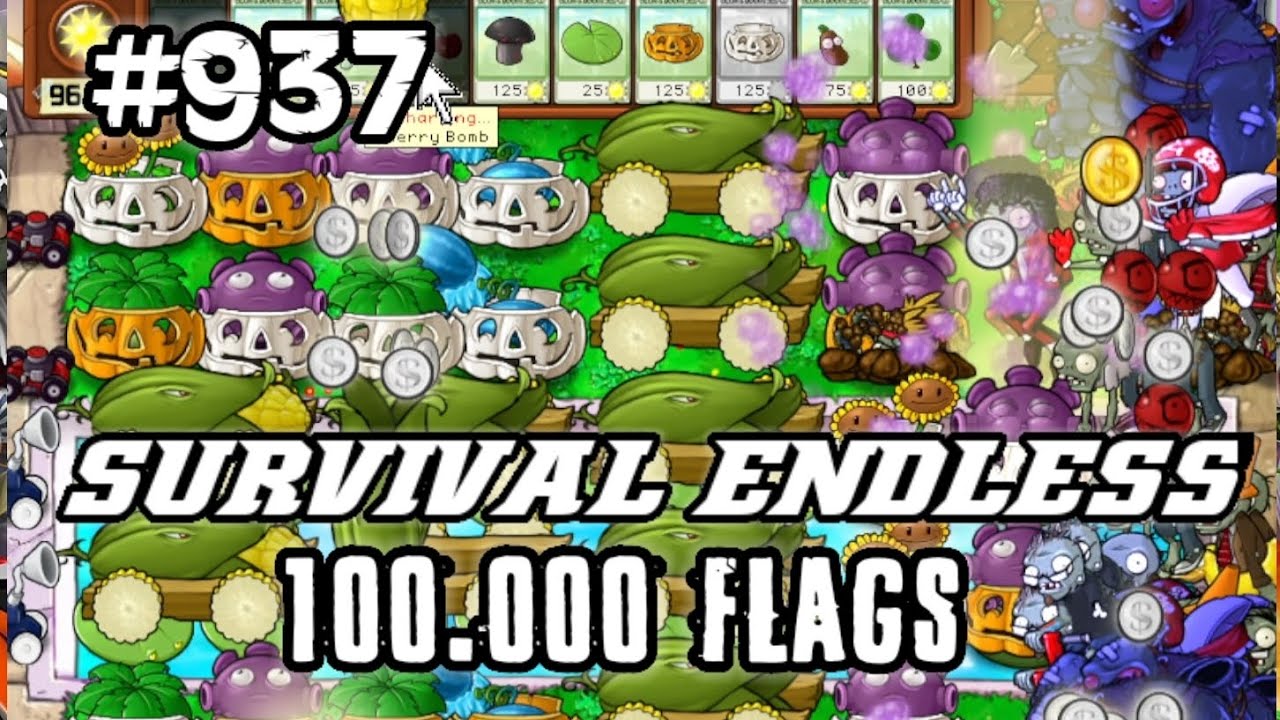 Plants vs Zombies Survival Endless 100000 Flags Part 937 | 18720 ...